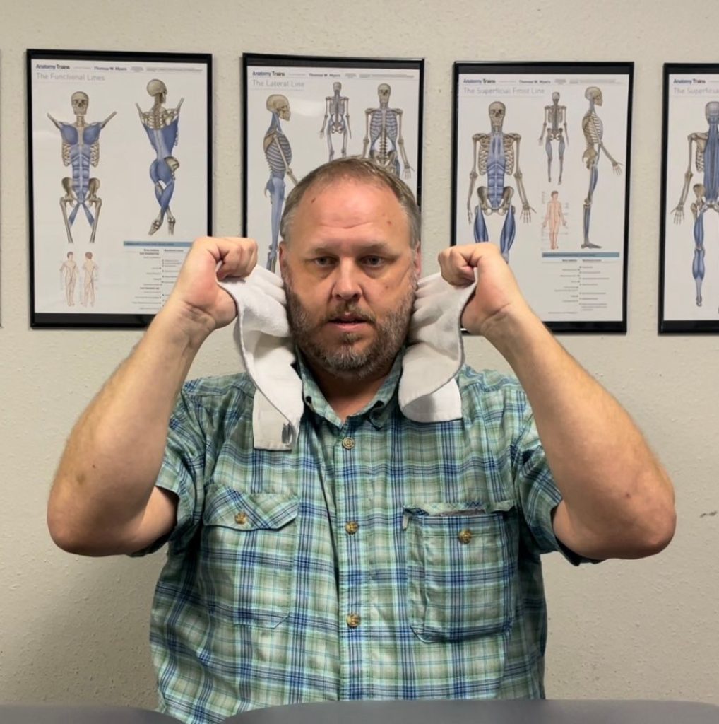 Occipital Neuralgia Stretches with a Towel | Headache - CORE Therapy ...